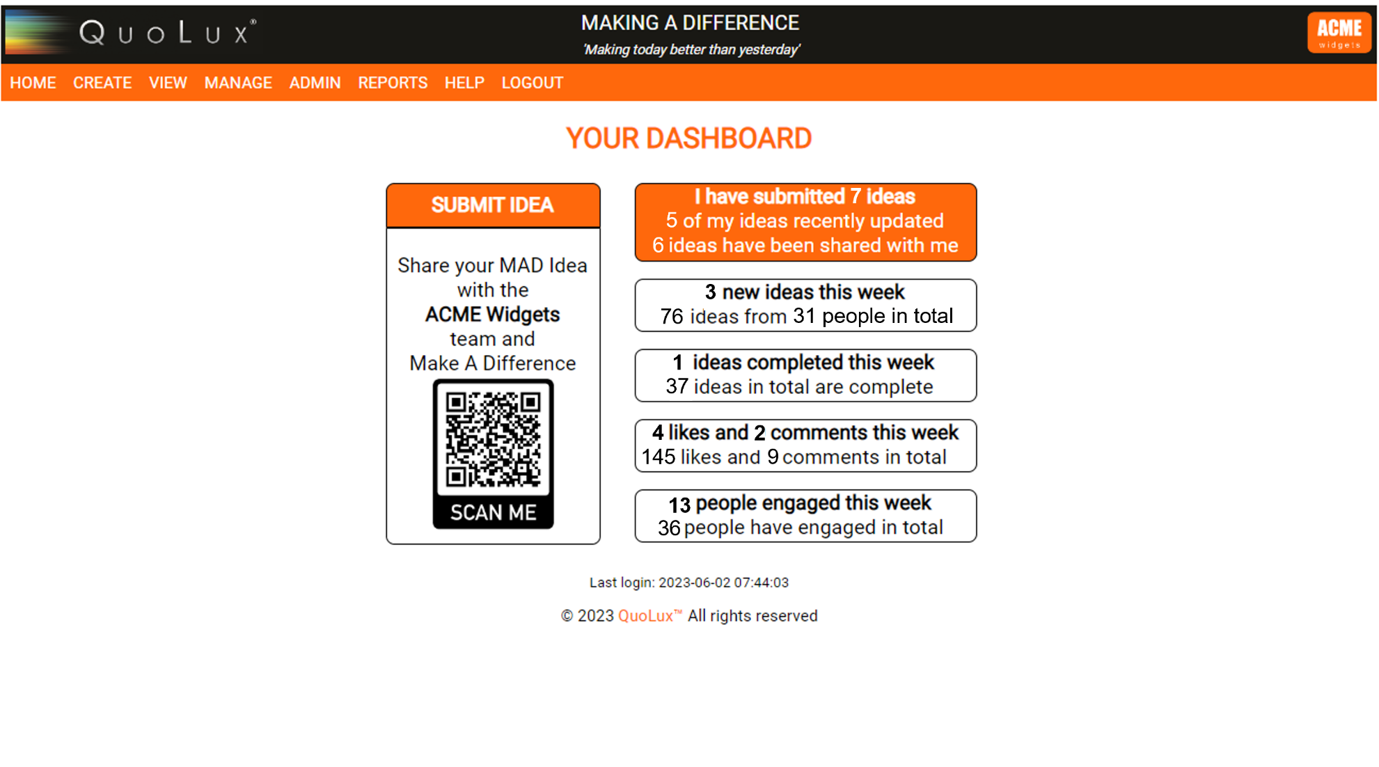 MAD Ideas system (Making a Difference)